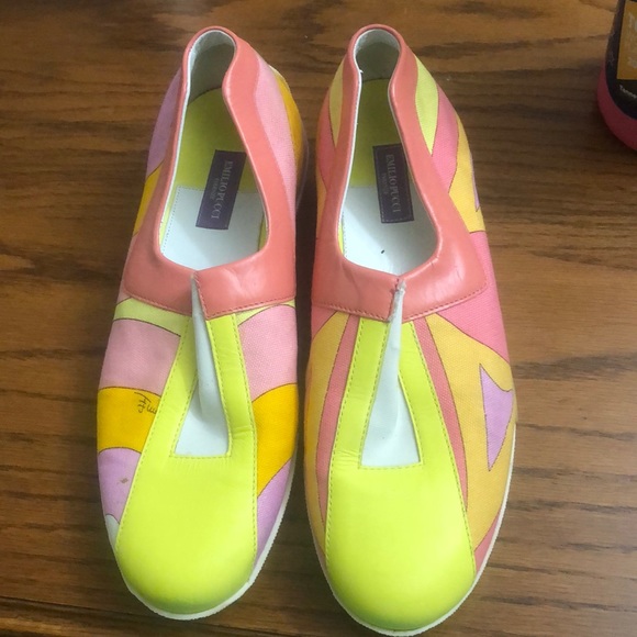 Emilio Pucci | Shoes | Emilio Pucci Vintage Logo Canvas And Leather ...